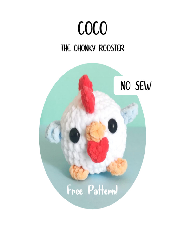 Coco - The Chonky Rooster - Hugurumitoys WHITE | PDF | Crochet ...
