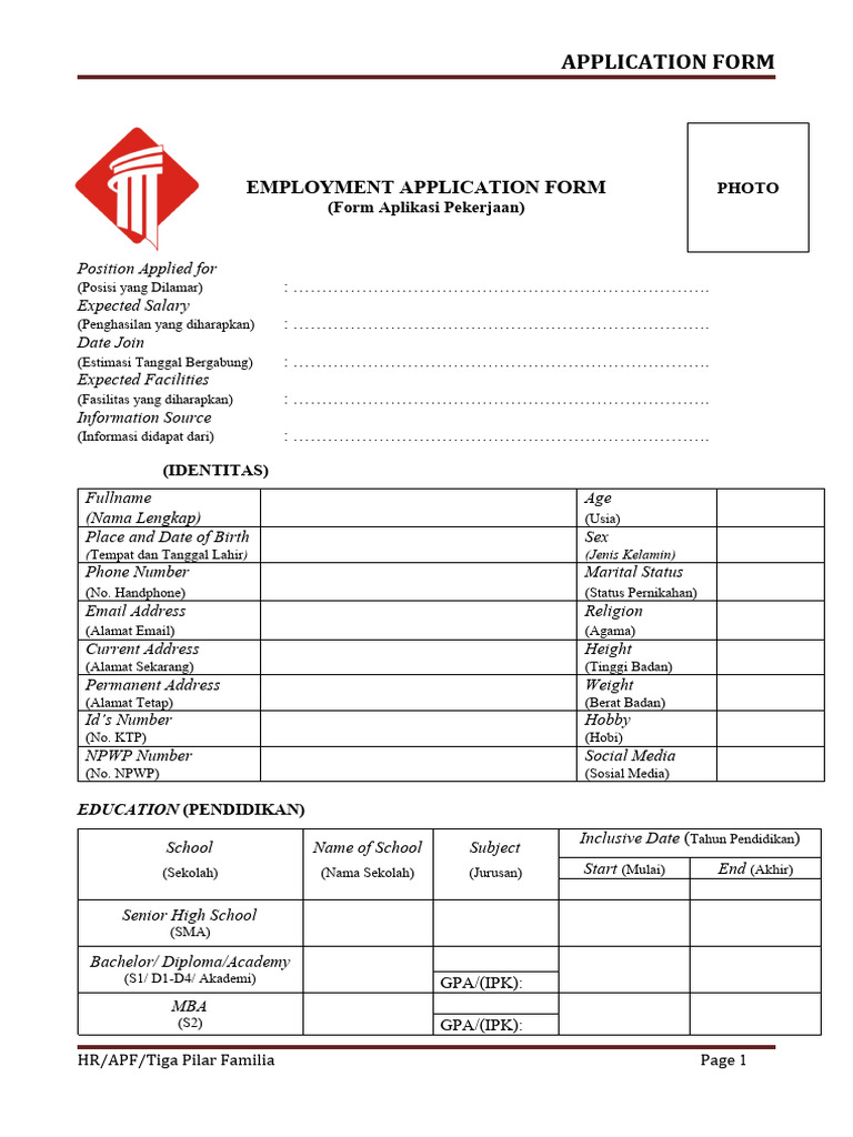 Applicant Form TPF | PDF