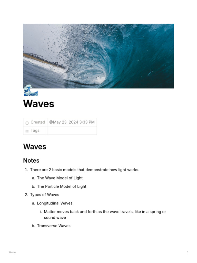 Waves - Topic | PDF