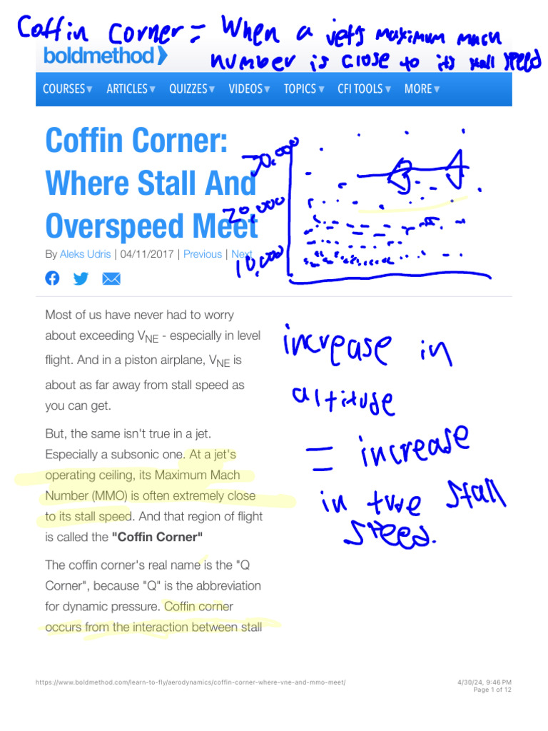 Coffin Corner - Where Stall and Overspeed Meet - Boldmethod | PDF ...