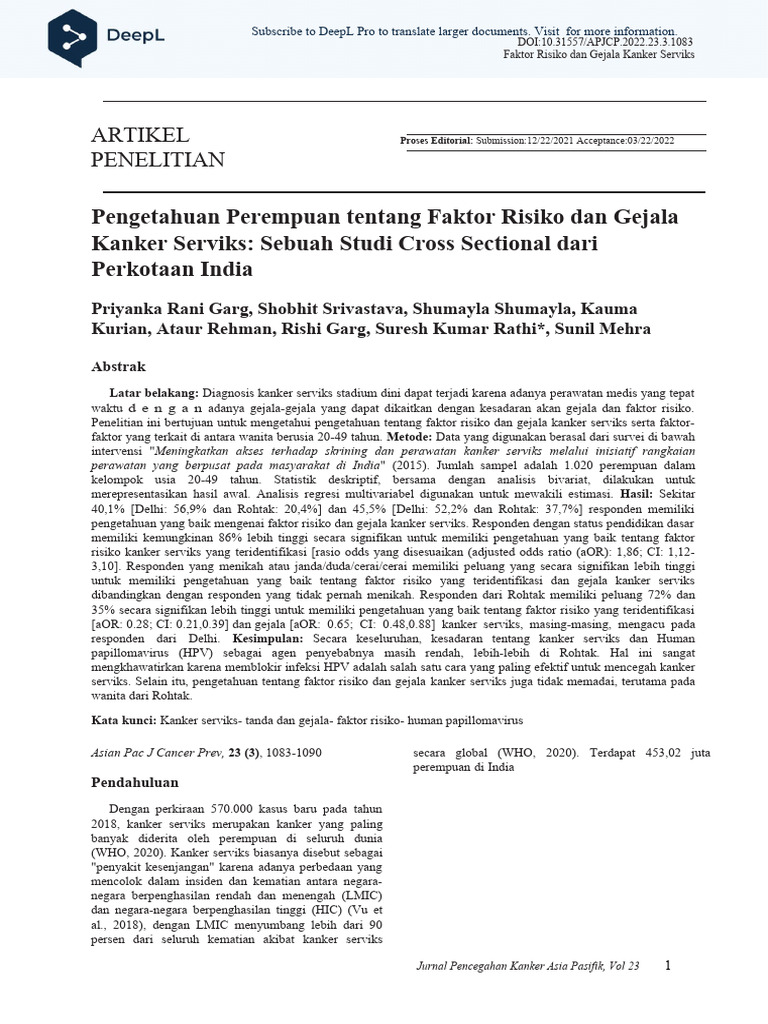 Jurnal Ca Cervix Euis Indo | PDF