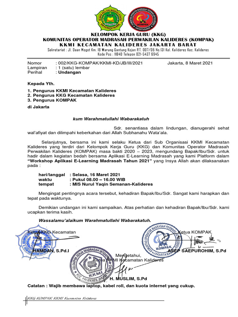 Undangan Workshop E-Learning | PDF