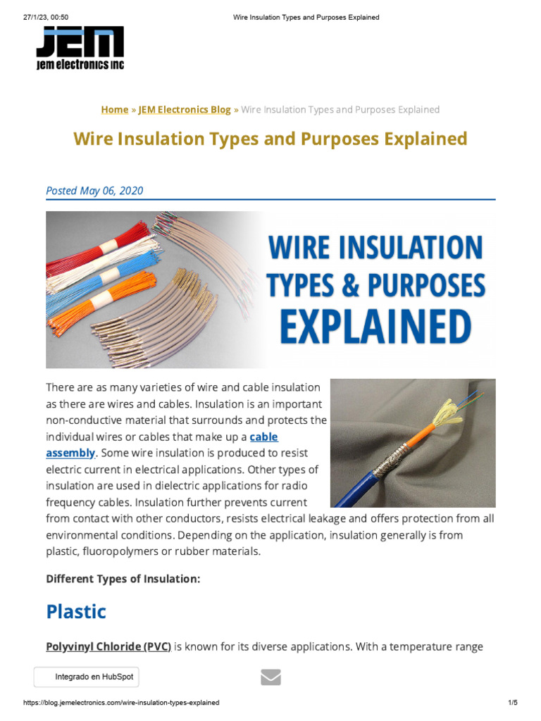 Wire Insulation Types and Purposes Explained | PDF | Insulator ... Wire Insulation Types and Purposes Explained | PDF | Insulator ...