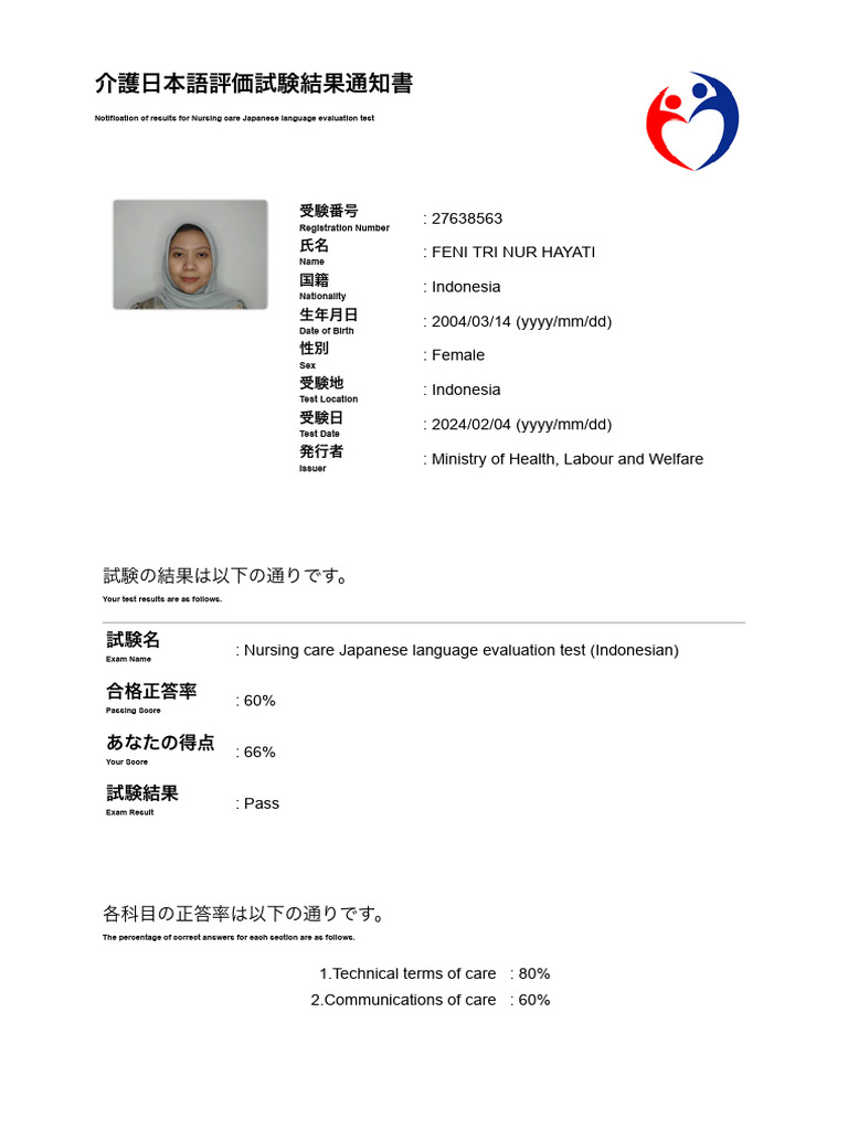 Sertif SSW Kaigo (Japan) | PDF