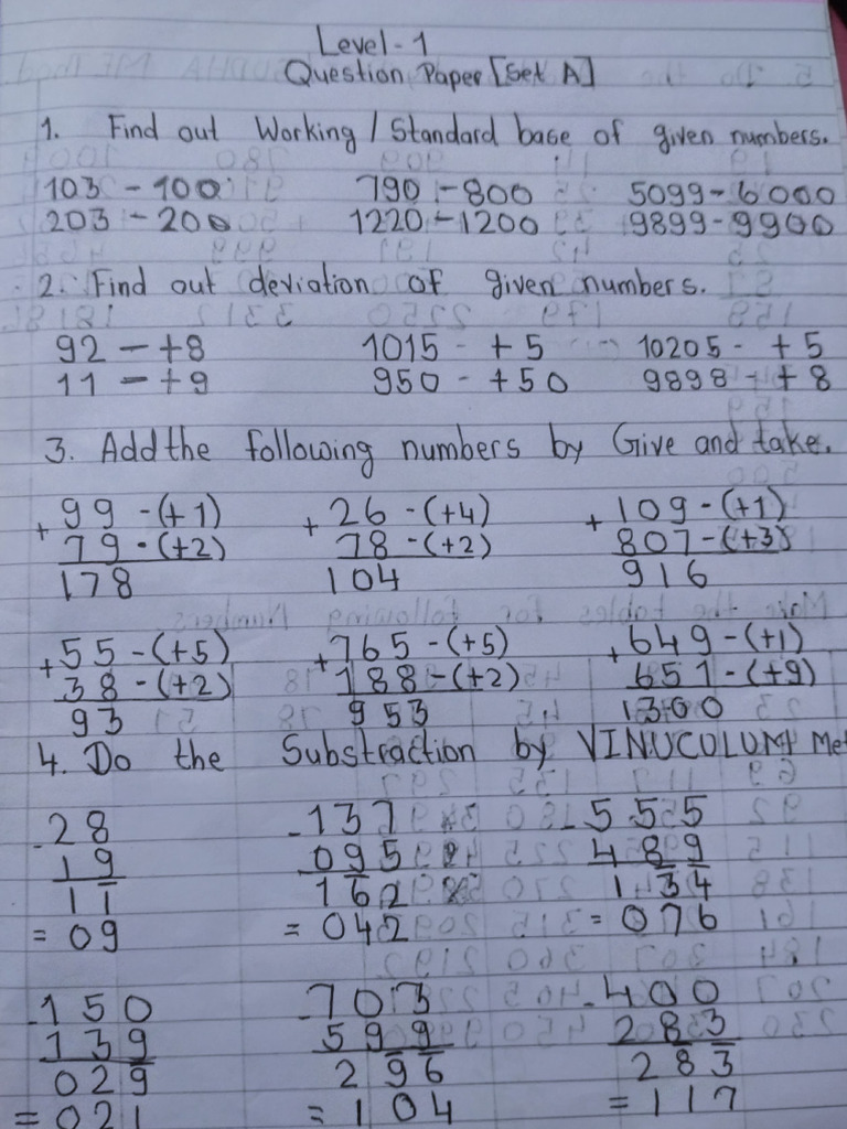 Math Question Paper: Operations & Tables | PDF