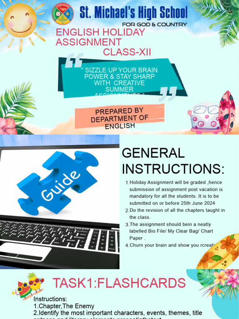 English Holiday Homework | PDF | Learning | Cognition