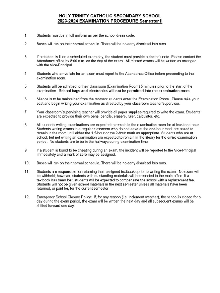Student Expectations Exams 2024 | PDF | Teachers | Academic Term