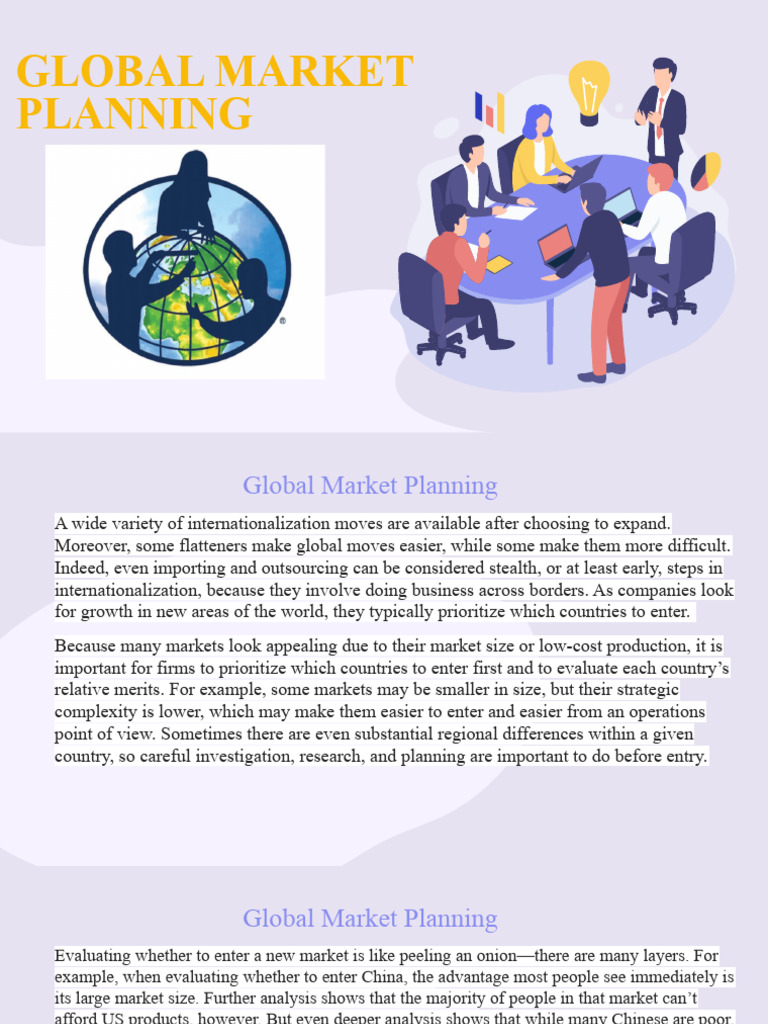 Chapter 6 - Global Market Planning | PDF | Market Segmentation | Scenario Planning