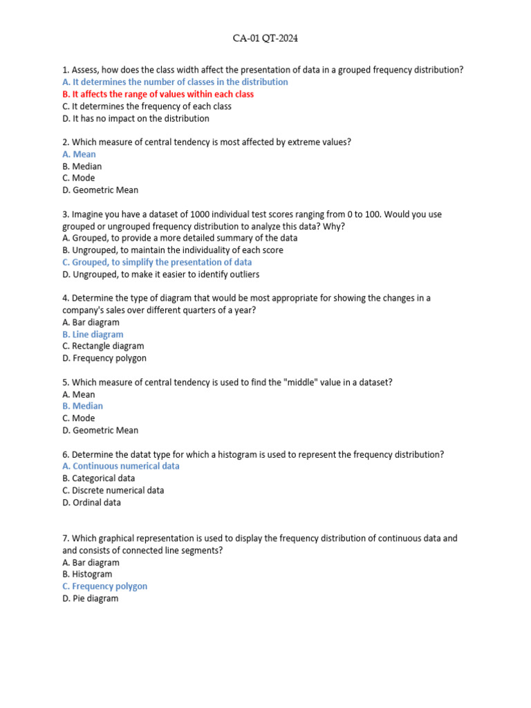 QT Final | PDF | Mean | Mode (Statistics)