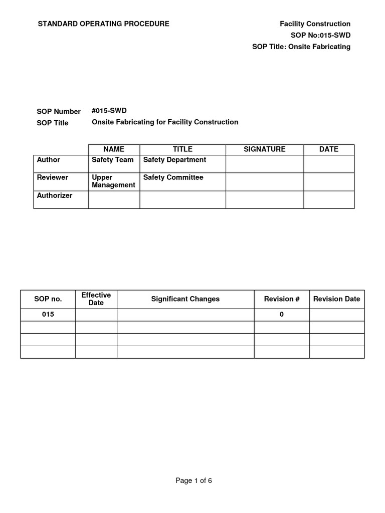 SWD-015-Onsite-Fabrication | Download Free PDF | Welding | Construction