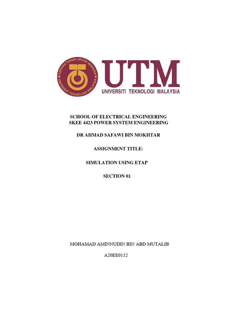 Etap Simulation Pdf Electric Power System Electrical Substation