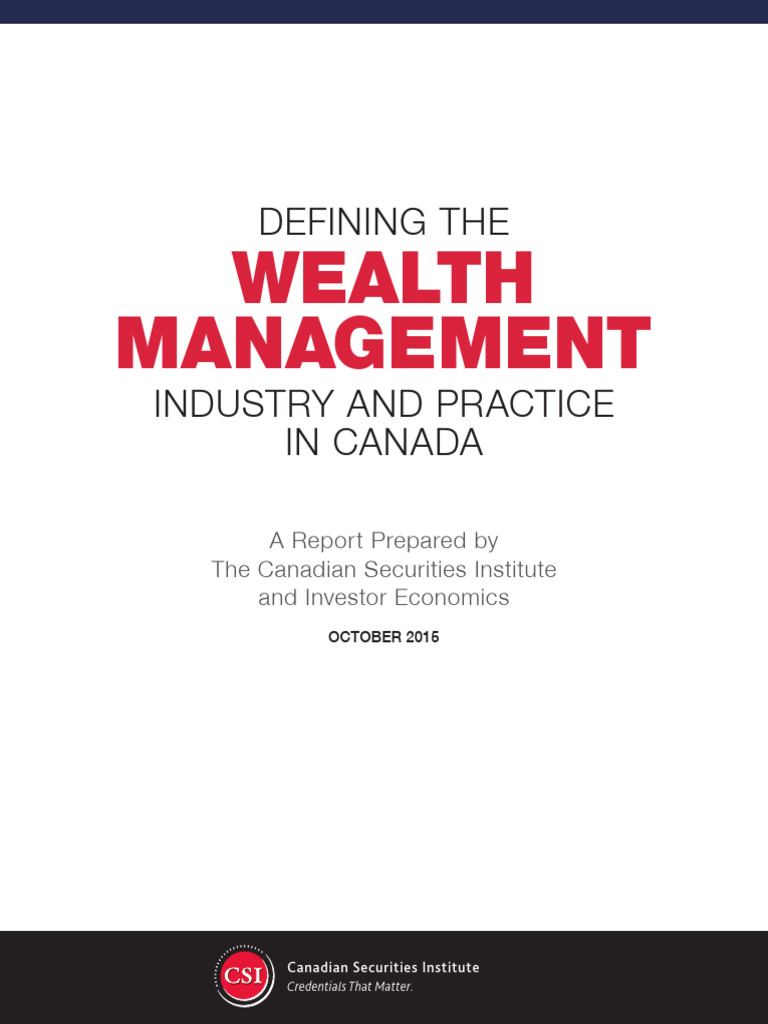 Ciwm Whitepaper Defining The Wealth Management Practice in Canada | PDF ...
