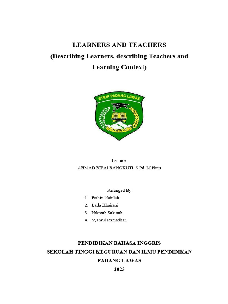 LEARNERS AND TEACHERS | Download Free PDF | Teachers | Learning