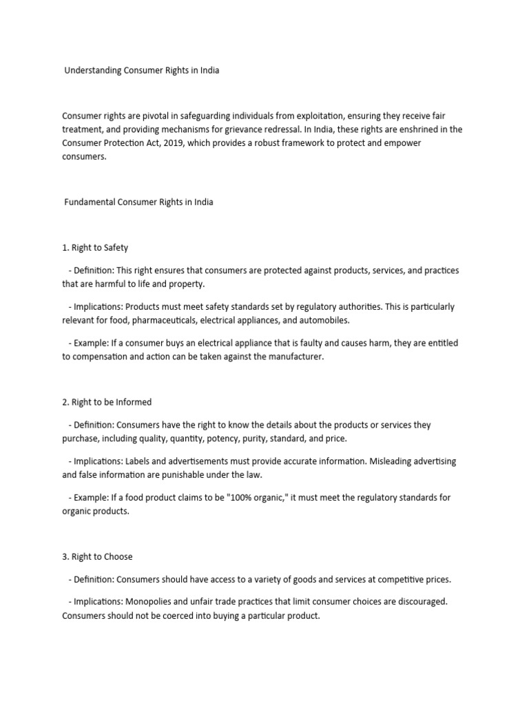 Understanding Consumer Rights in India | Download Free PDF | Consumer ...