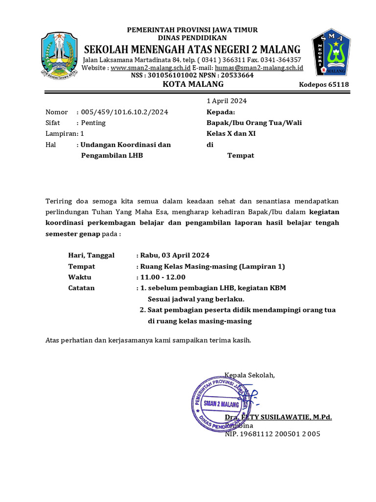 Undangan LHB Tengah Semester | PDF