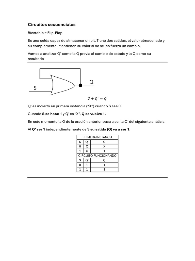 Circuitos Secuenciales | PDF | Ingeniería Informática | Electrónica