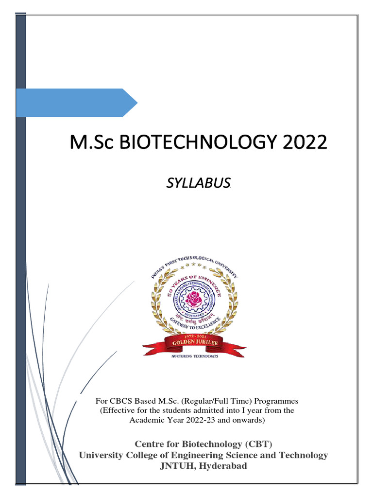 MSC Biotechnology Syllabus Jntuh | PDF | Gene | Cell Culture