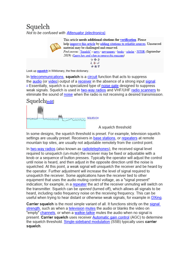 Squelch | PDF | Electronics | Telecommunications Engineering