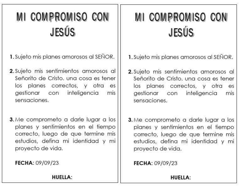 Mi Compromiso Con Jesús | PDF | Relaciones personales, crianza y ...