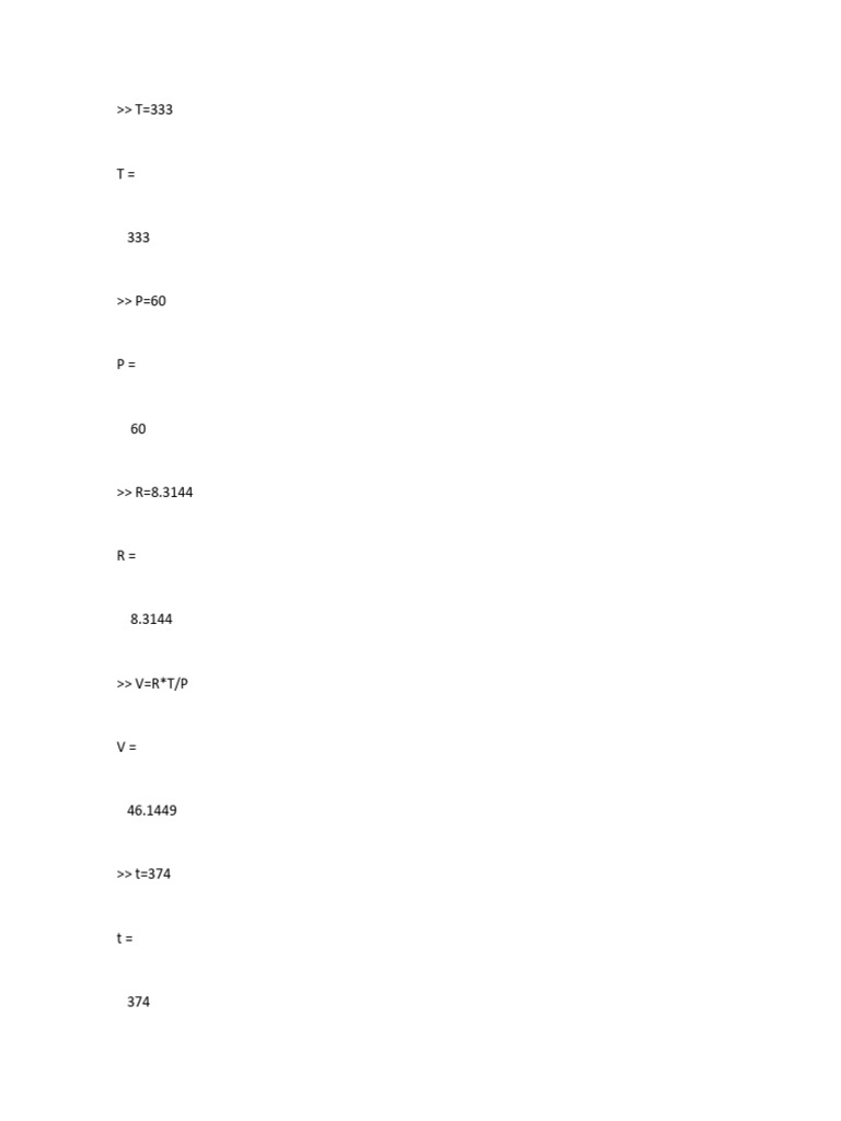 Redlich Kwong (Matlab) | PDF