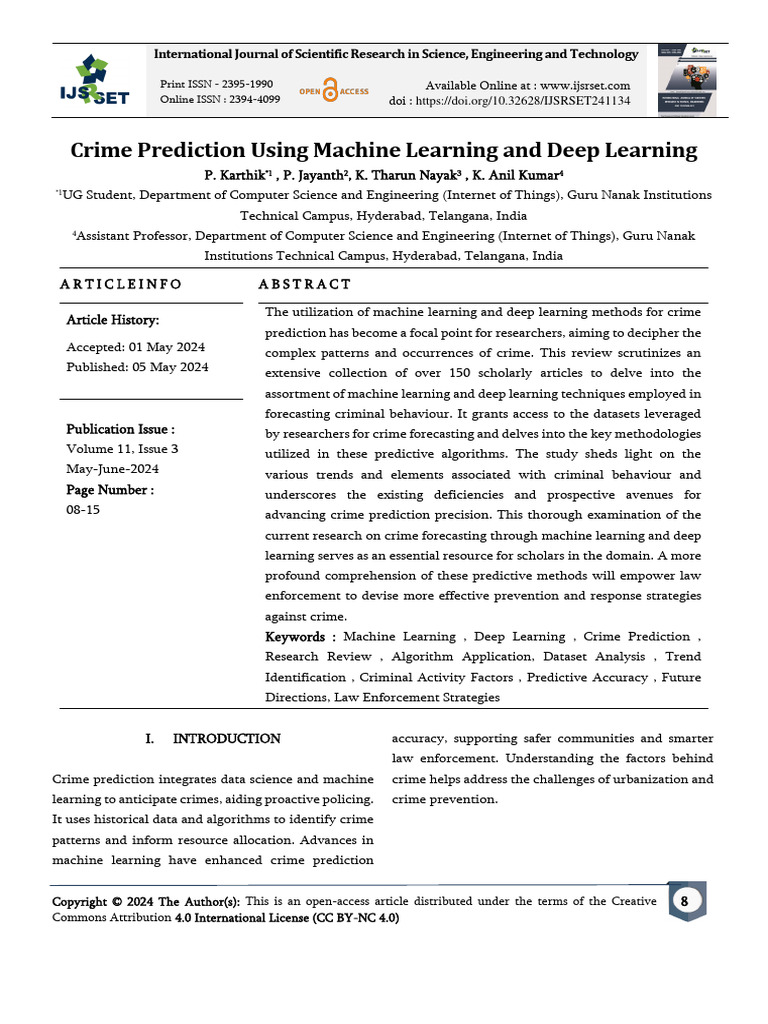 Crime Prediction Using Machine Learning and Deep L | PDF | Machine ...