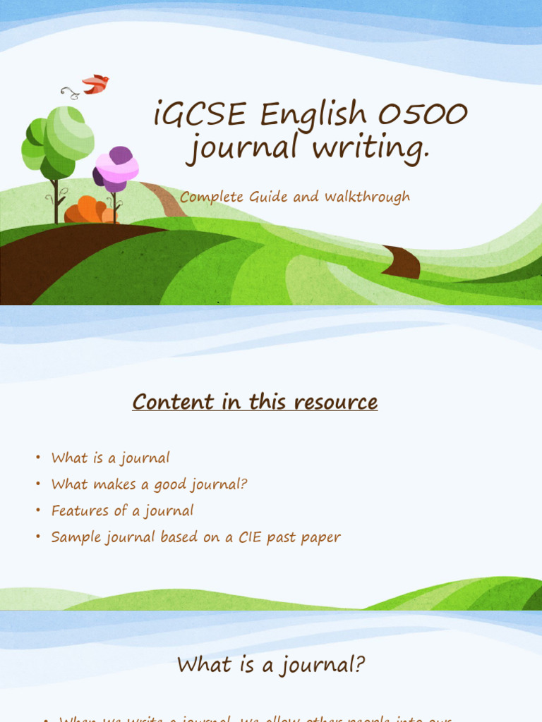 IGCSE English 0500 Journal Writing | Download Free PDF | Thought | Feeling