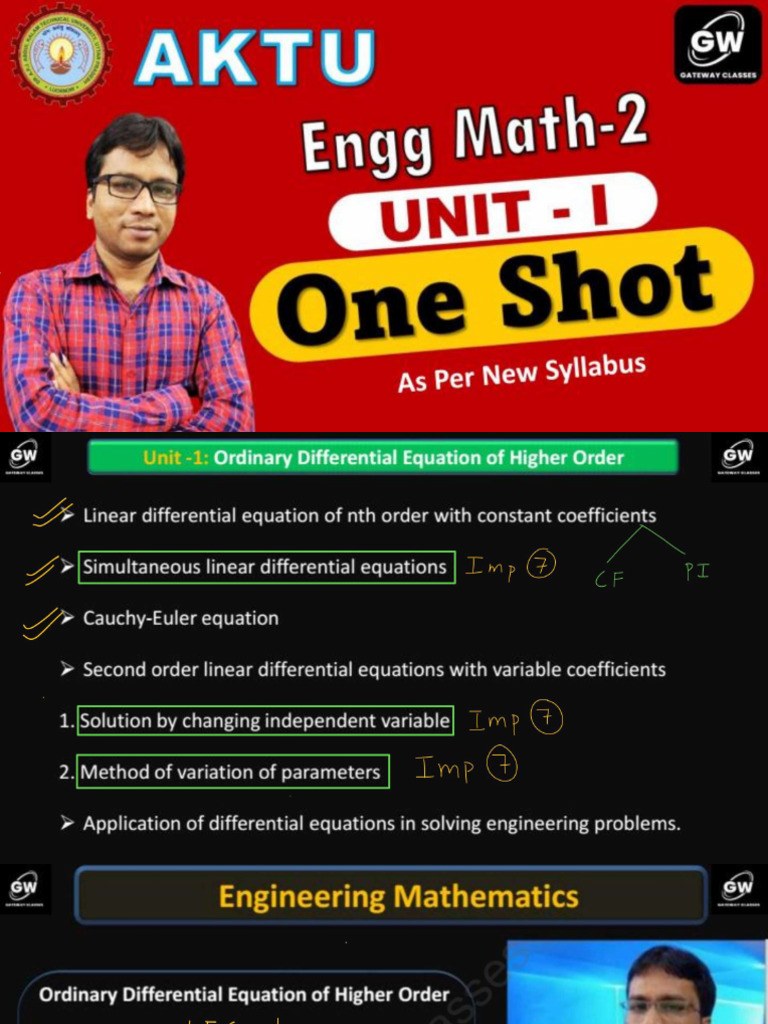 M-2 Unit-1 One Shot Notes | PDF