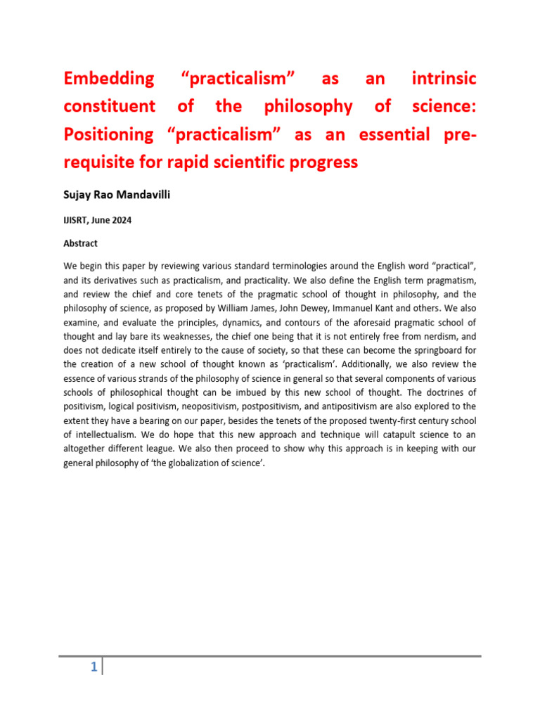 Sujay Practicalism Final Final Final Final Final | PDF | Positivism | Pragmatism