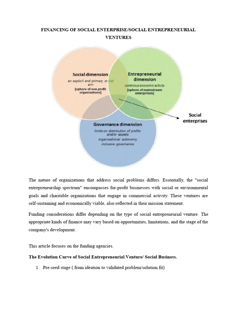 Financing of Social Enterprise | PDF | Entrepreneurship | Venture Capital