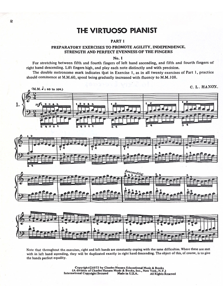 Hanon Piano Exercises | PDF