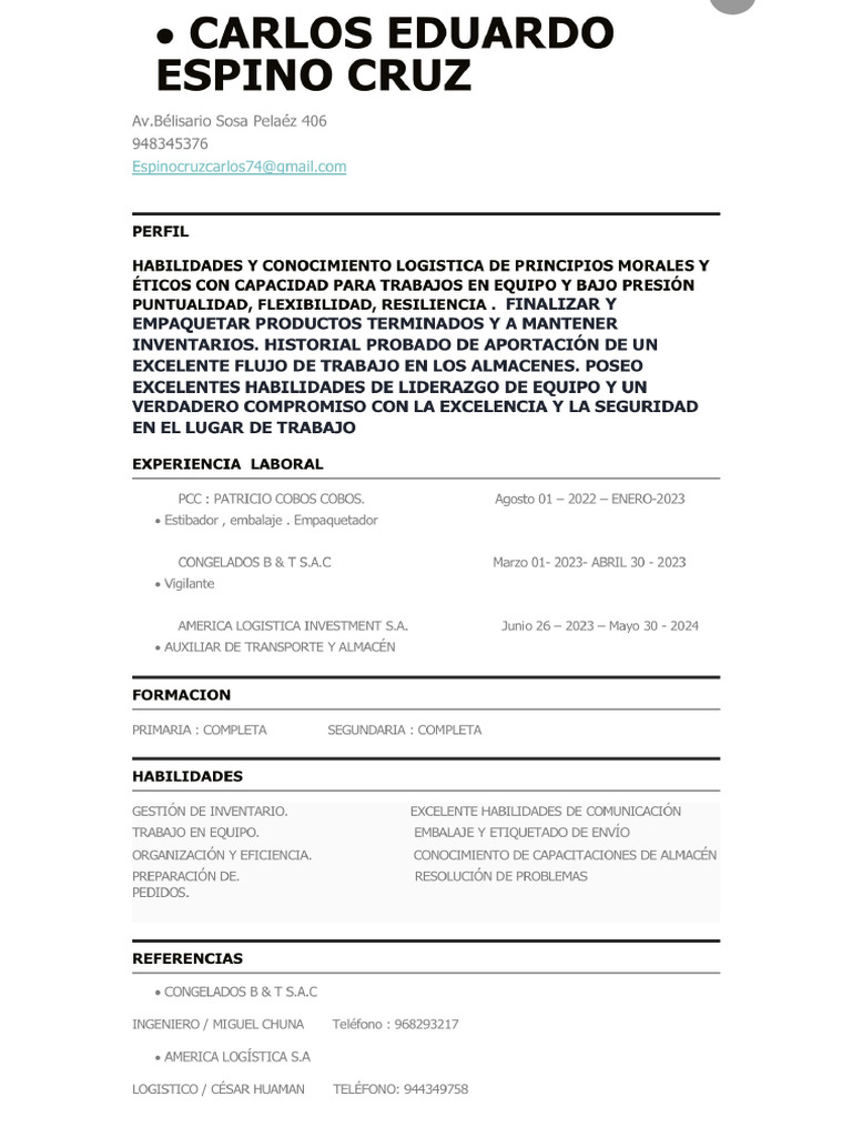 CV Carlos Espino | PDF