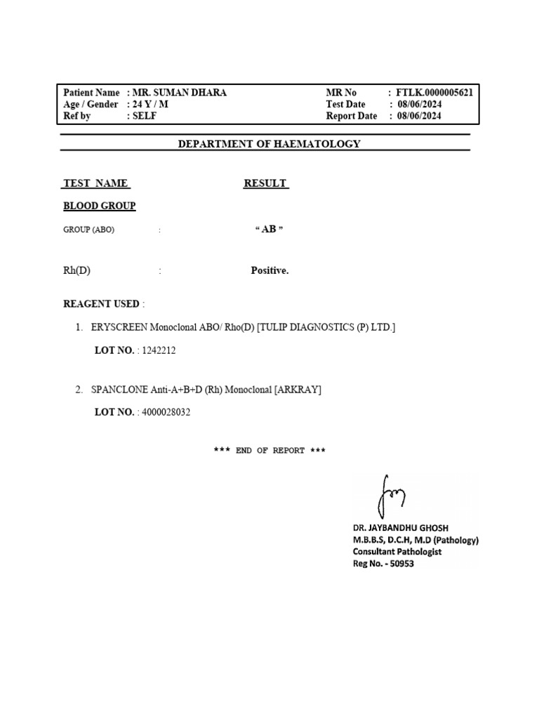 Blood Group | PDF