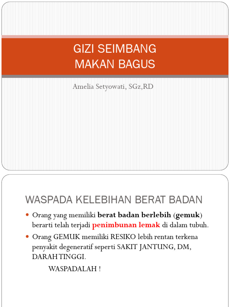 Gizi Seimbang-Makan Bagus | PDF
