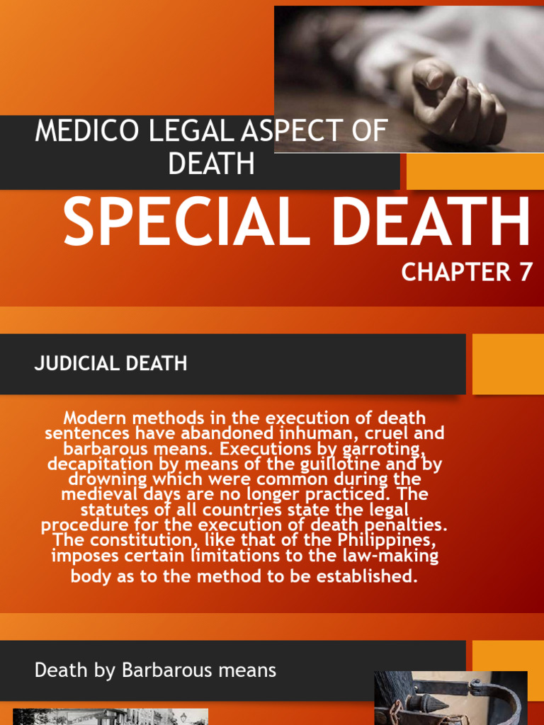 Medico Legal Aspects of Death - Special Death | PDF | Capital ...