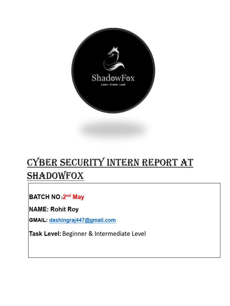 Begineer & Intermediate Task (Rohit Roy) | PDF | Computer Security | Security