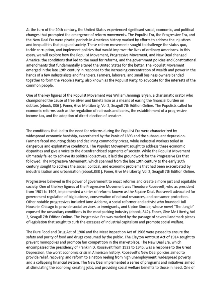 History | PDF | New Deal | Progressivism In The United States