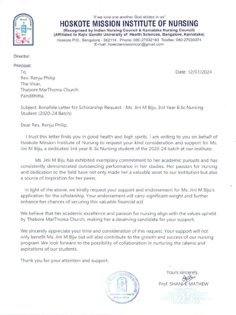 Jini M Biju Bonafide | PDF