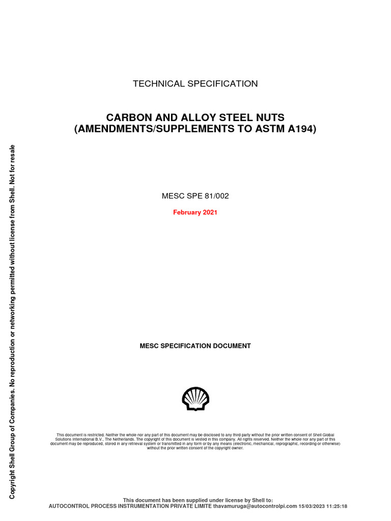 Mesc Spe 81-002 | PDF | Supply Chain