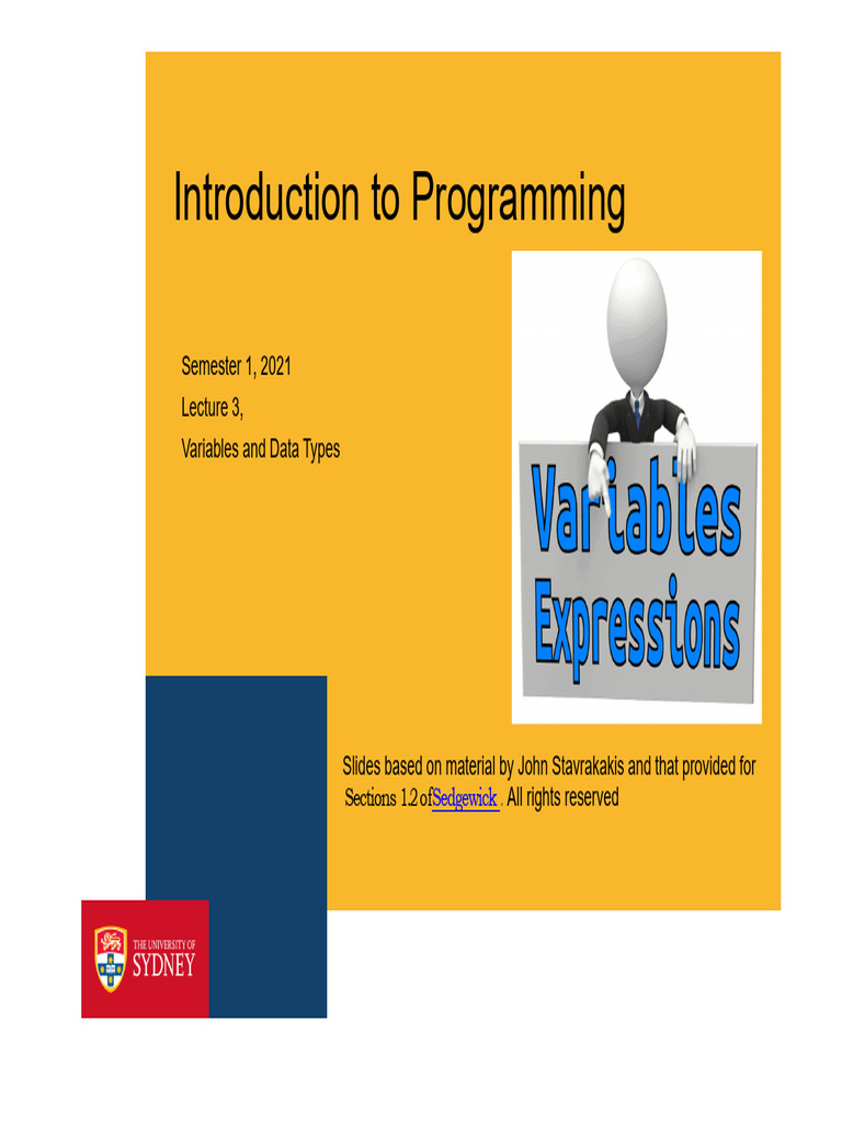 L03 - Variables and Data Types | Download Free PDF | Boolean Data Type | Data Type