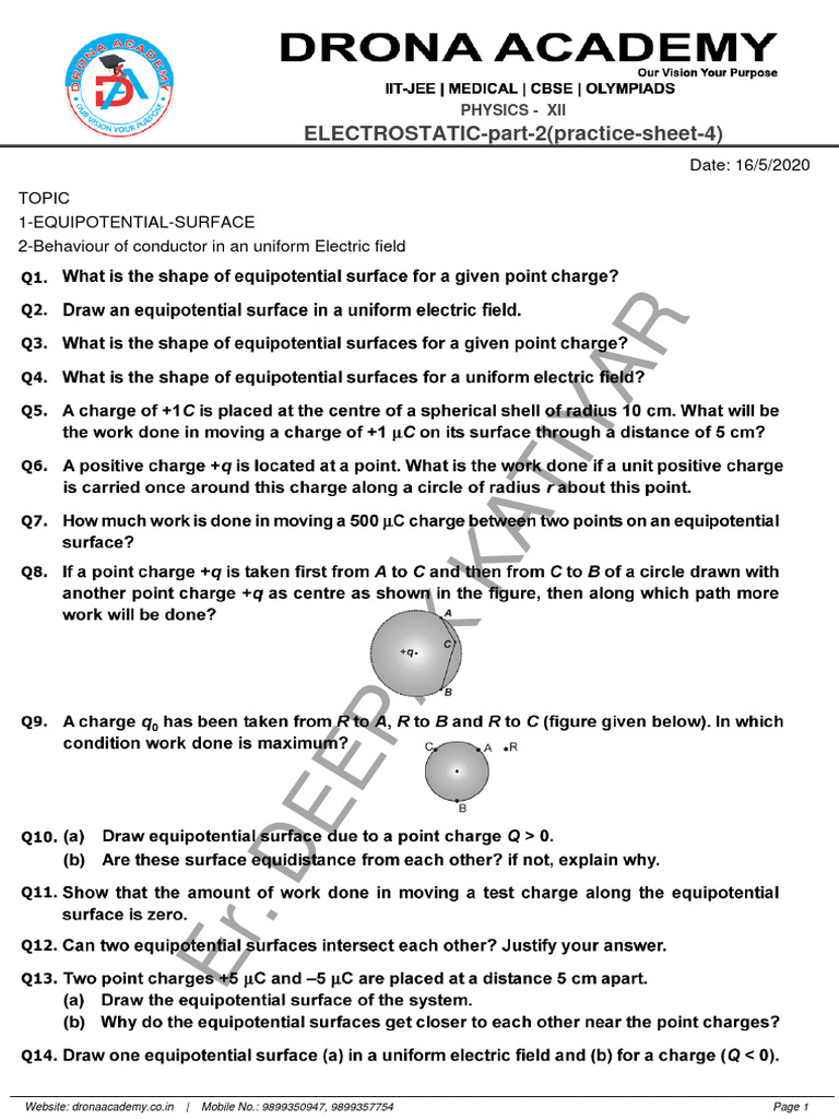 ELECTROSTATIC-part-2(practice-sheet-4) | PDF