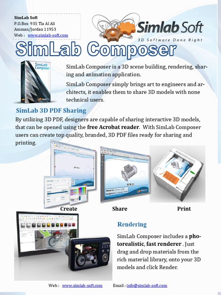 SimLab Composer Brochure | PDF | 3 D Computer Graphics | Sketch Up