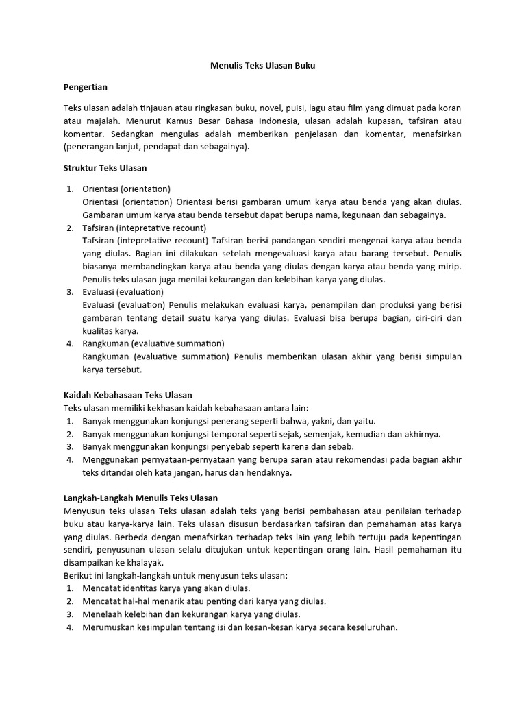 Menulis Teks Ulasan Buku Nadhira Putri Yulisha Pdf