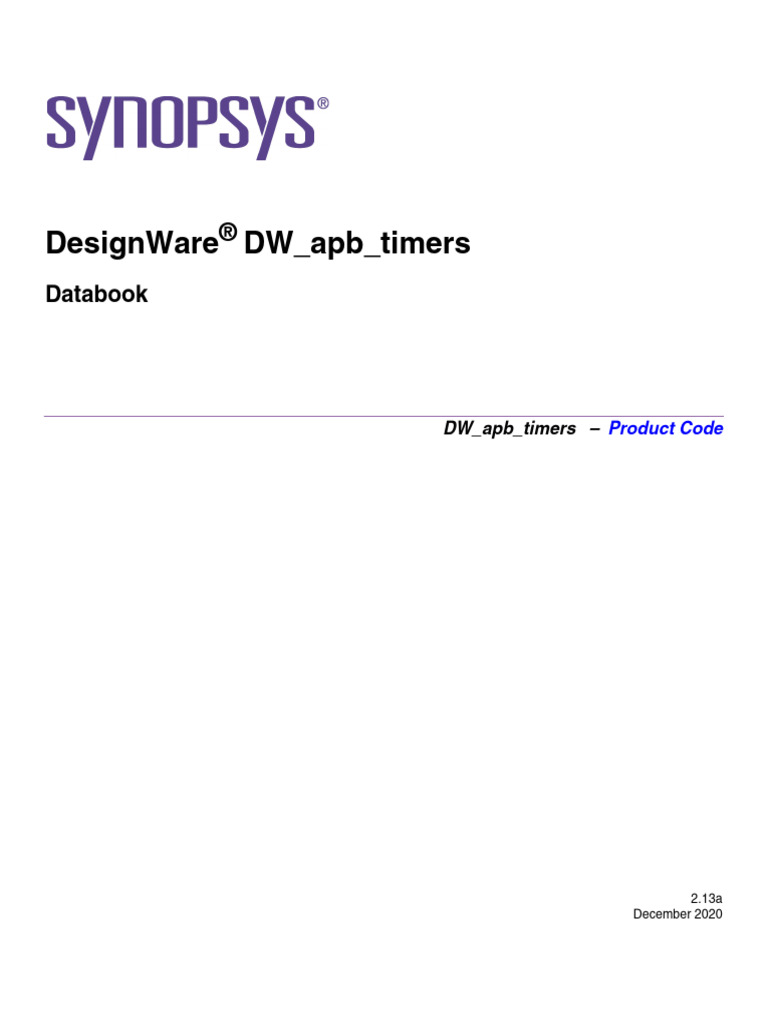 DW Apb Timers Databook | PDF | Computing | Software