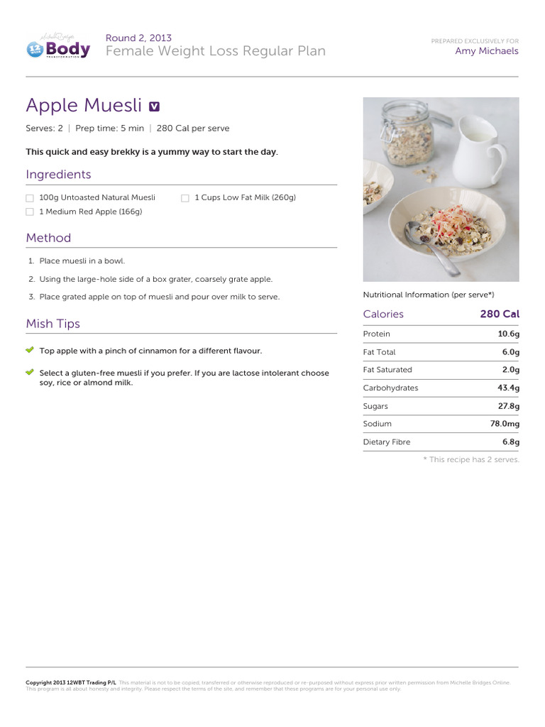 Michelle Bridge Recipe3 | PDF | Stir Frying | Cooking