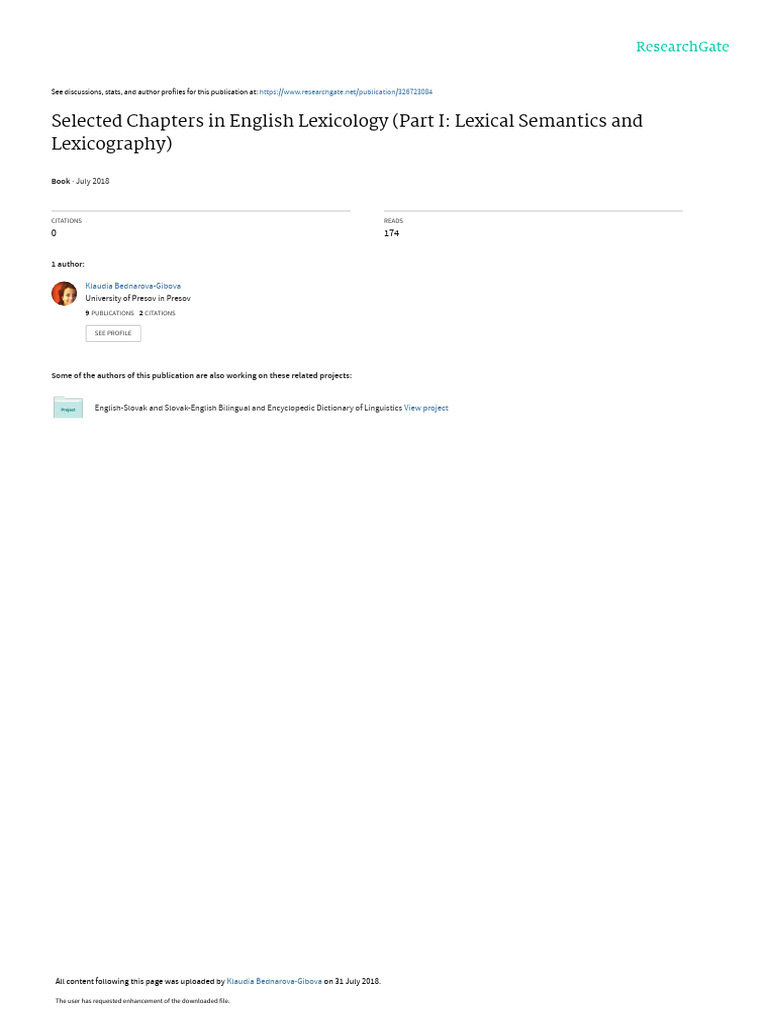 Intro to English Lexicology | PDF | Lexicography | Lexicology