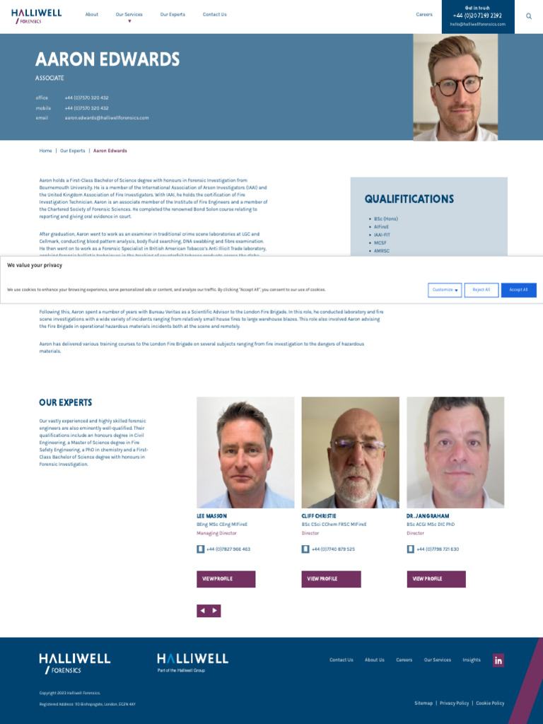 Aaron Edwards - Halliwell Forensics | Download Free PDF | Forensic Science