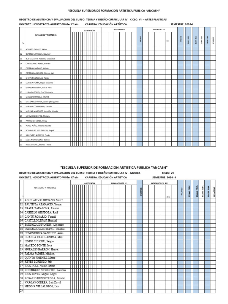 Registro de Notas 2024-i | PDF