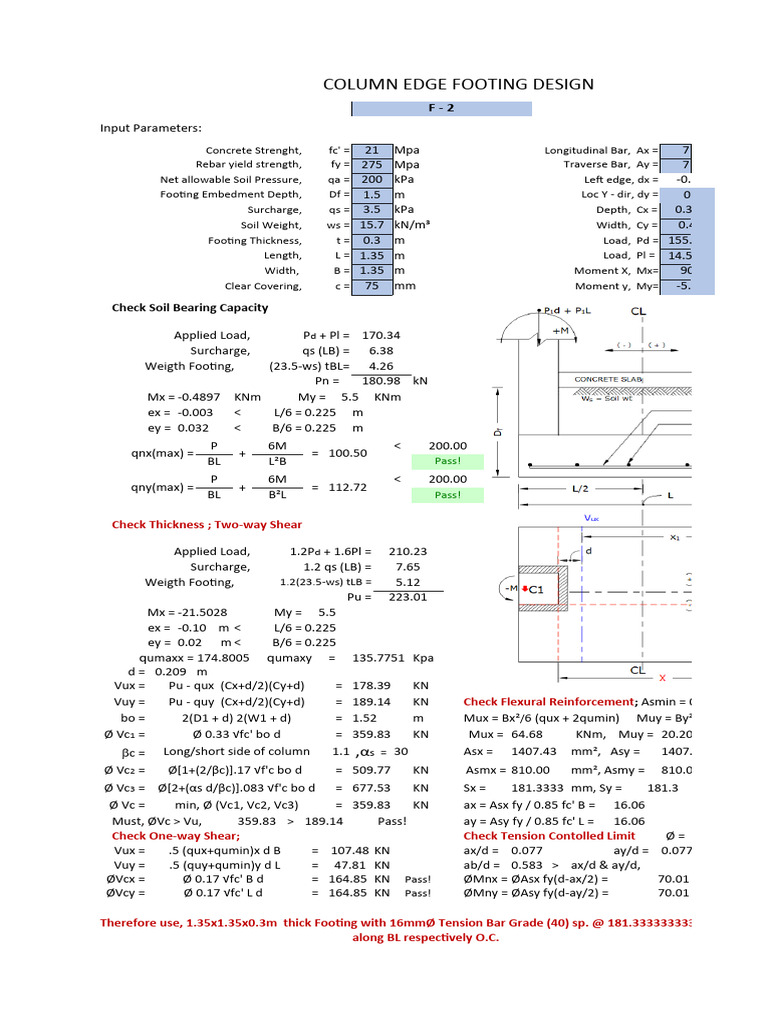 Isolated Edge Column Footing | PDF | Civil Engineering | Natural Materials