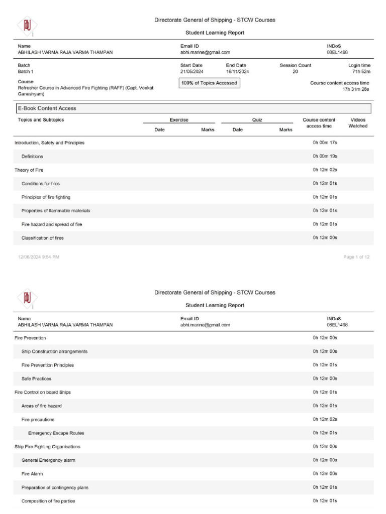 Refresher - AFF Course E Learning Certificate | PDF