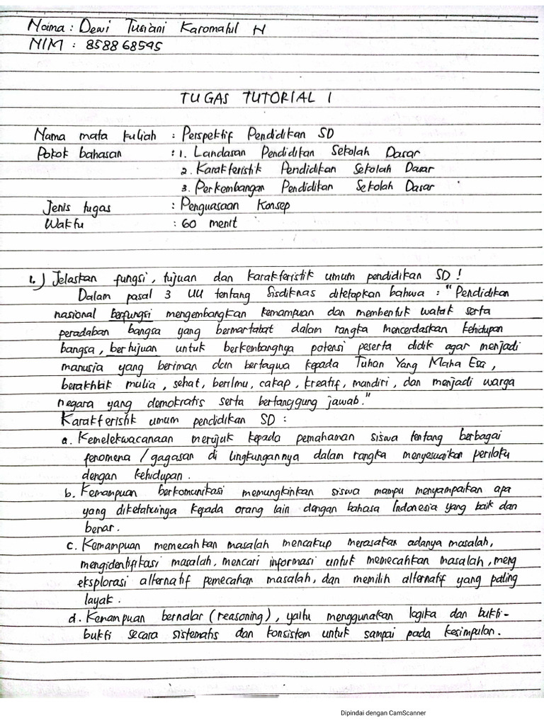 Dewi Tusiani KH - 858868545 - Tugas 1 Perspektif Pendidikan | PDF